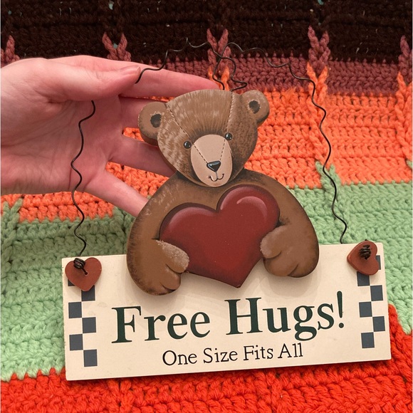 Accents | Cottagecore Cozy 9s Bear Hug Wall Decor Sign | Poshmark